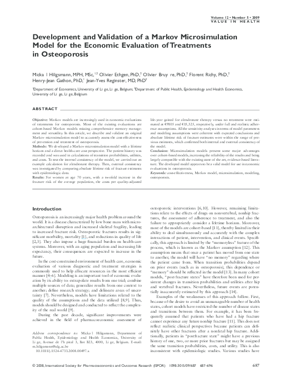 (PDF) Development and Validation of a Markov Microsimulation Model for the Economic Evaluation ...
