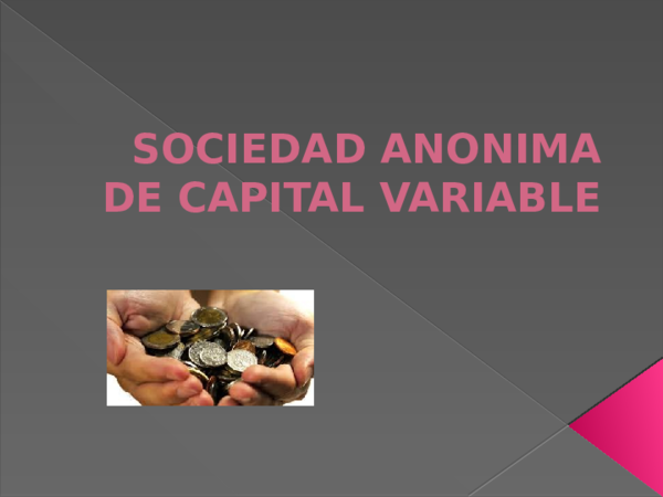 (PPT) SOCIEDAD DE CAPITAL VARIABLE