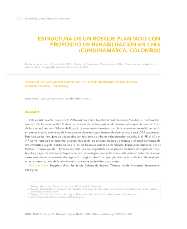 (PDF) STRUCTURE OF A PLANTED FOREST WITH PURPOSE OF REHABILITATION IN ...