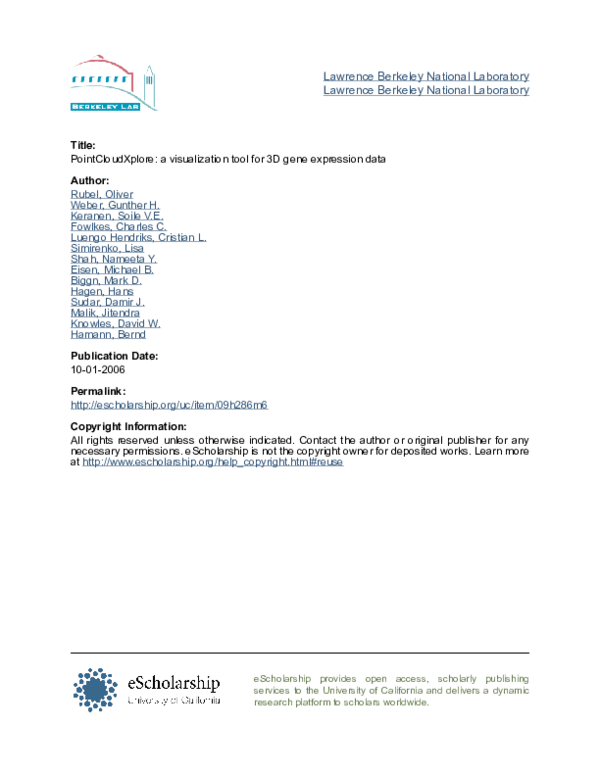 (PDF) PointCloudXplore: a visualization tool for 3D gene expressiondata