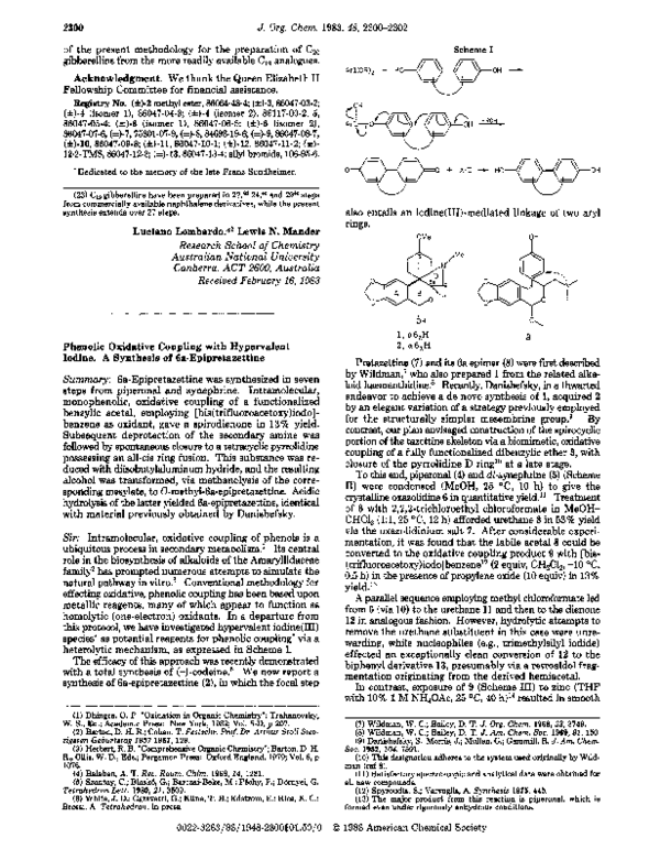 (PDF) Phenolic oxidative coupling with hypervalent iodine. A synthesis ...