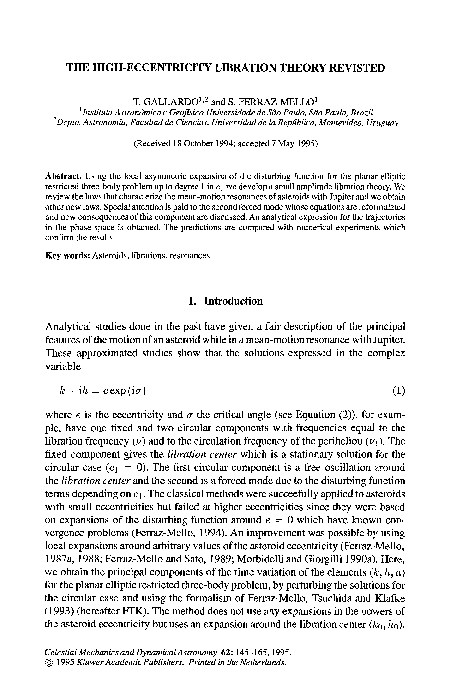 (PDF) High-Eccentricity Libration in Three-Body Problem