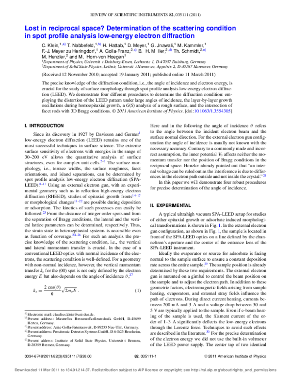 (PDF) Lost in reciprocal space? Determination of the scattering ...