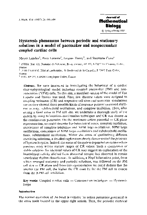 (PDF) Hysteresis in Cardiac Cell Coupling Dynamics