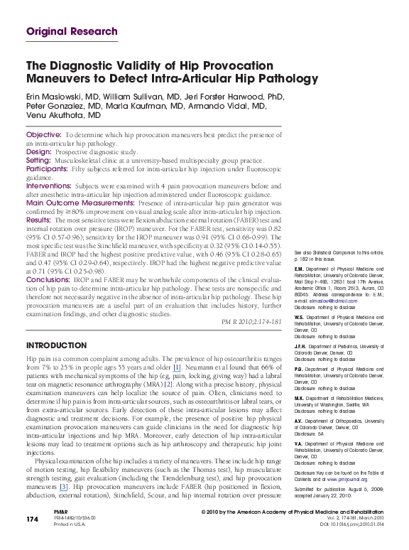 (PDF) The Diagnostic Validity of Hip Provocation Maneuvers to Detect ...