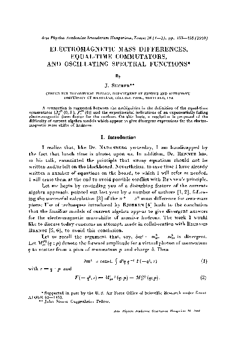 Pdf Electromagnetic Mass Differences Equal Time Commutators And Oscillating Spectral Functions