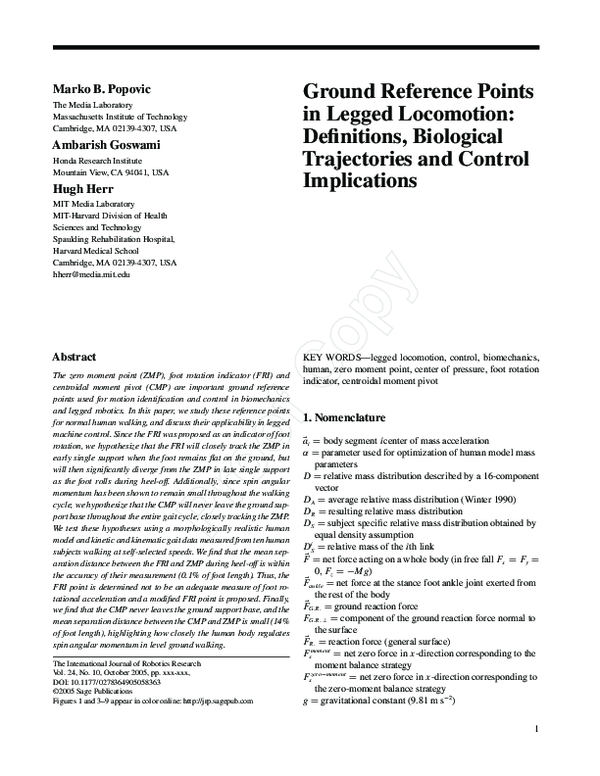 (PDF) Ground Reference Points in Legged Locomotion: Definitions ...