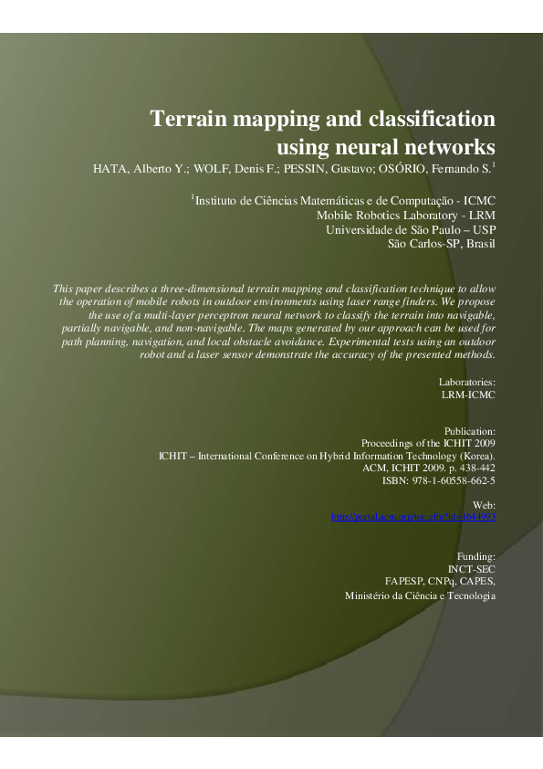 Pdf Terrain Mapping And Classification Using Neural Networks Gustavo Osorio 2560