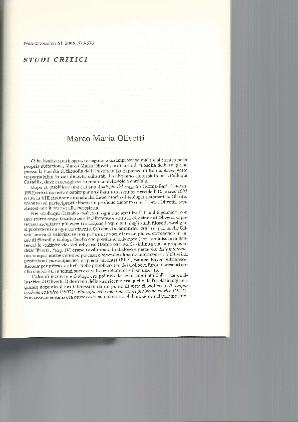 (PDF) Marco M Olivetti