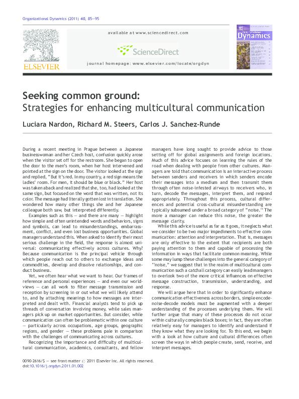 (PDF) Seeking common ground