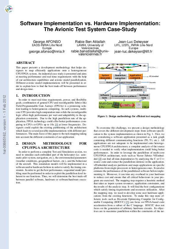 (PDF) Software Implementation vs. Hardware Implementation: The Avionic ...