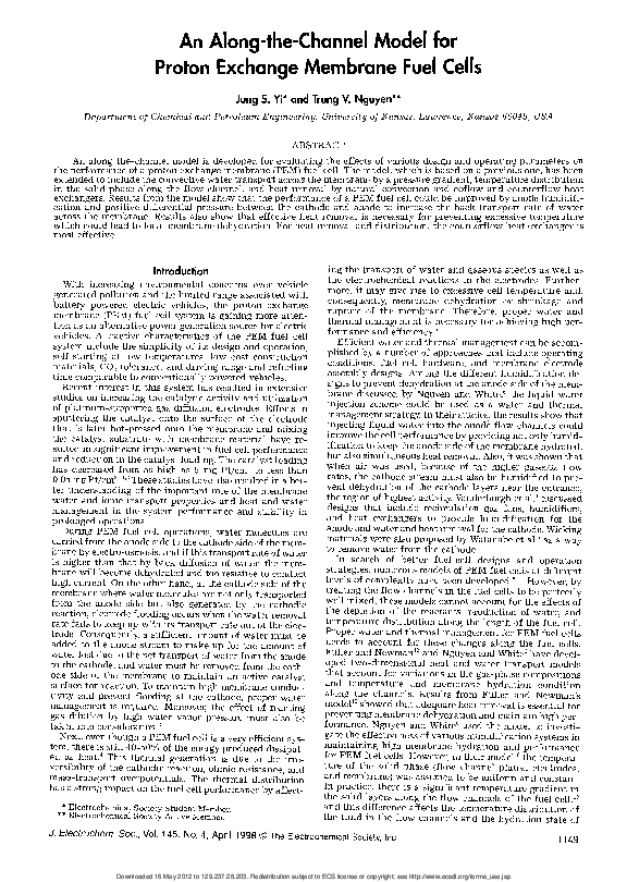 (PDF) An along-the-channel model for proton exchange membrane fuel cells