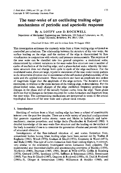 (PDF) The near-wake of an oscillating trailing edge - Mechanisms of ...