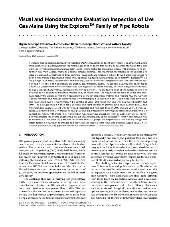 (PDF) Visual and nondestructive evaluation inspection of live gas mains ...