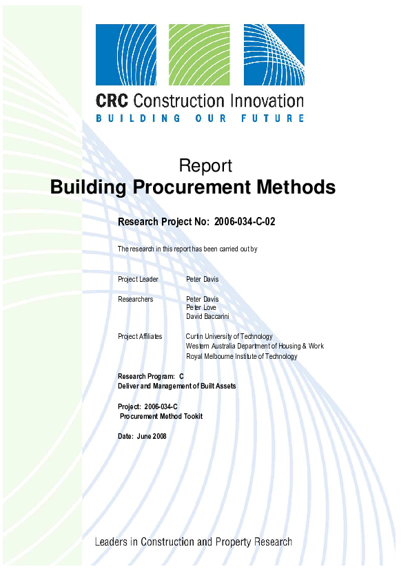 (PDF) Building Procurement Methods