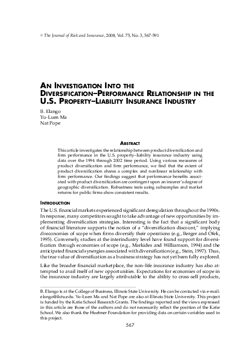 (PDF) An Investigation Into the Diversification–Performance ...