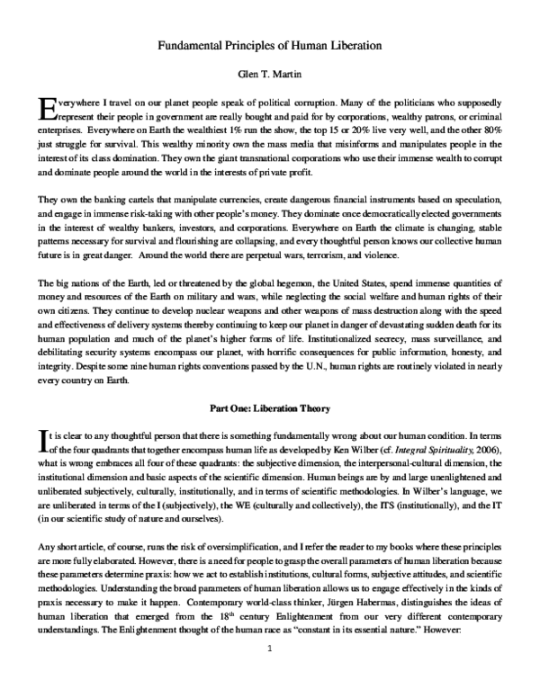 (PDF) Fundamental Principles of Human Liberation