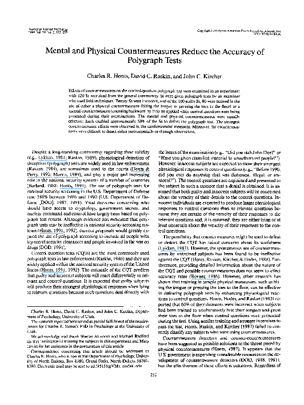 (PDF) Mental and physical countermeasures reduce the accuracy of ...