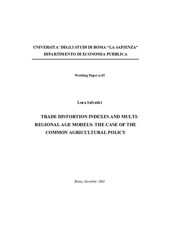 (PDF) Trade Distortion Indexes and Multi-Regional Age Models: The Case ...