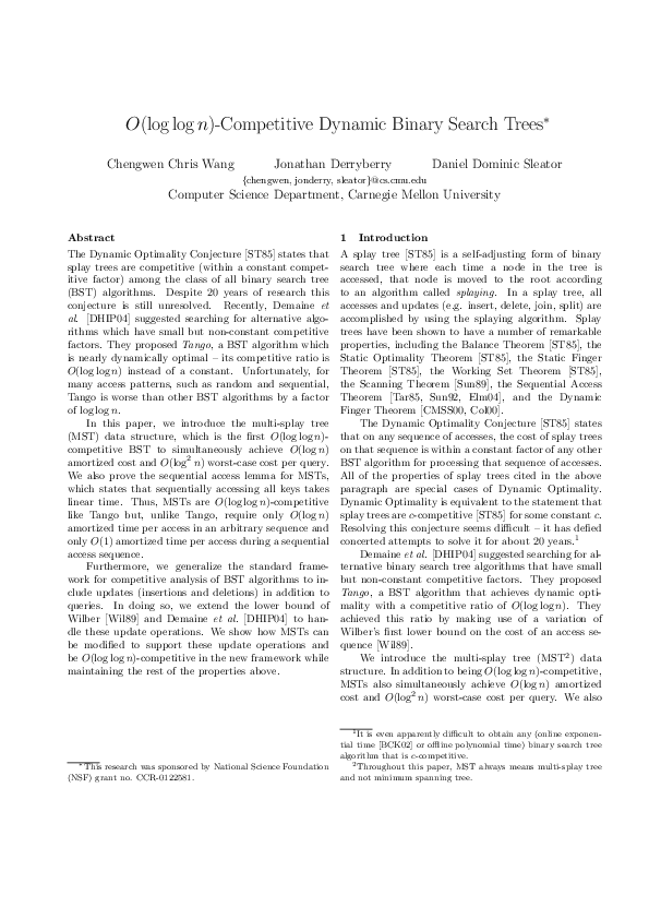 (PDF) O(log log n)-competitive dynamic binary search trees