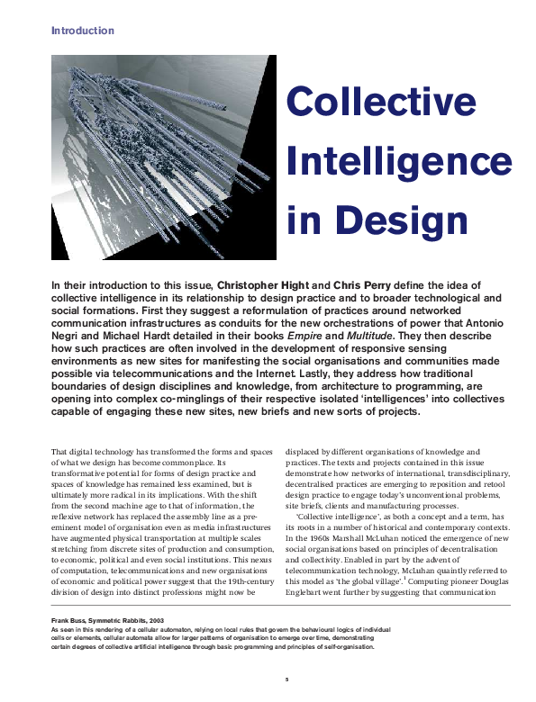 (PDF) Collective Intelligence in Design