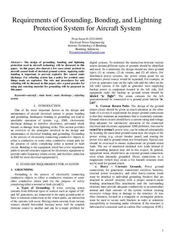 (PDF) Requirements of Grounding, Bonding, and Lightning Protection ...