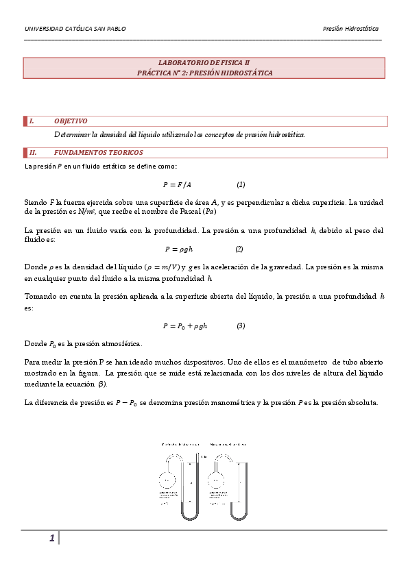 (PDF) PRESION HIDROSTATICA