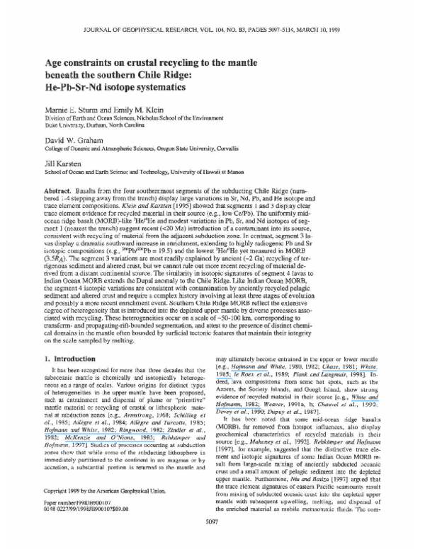 (PDF) Age constraints on crustal recycling to the mantle beneath the ...