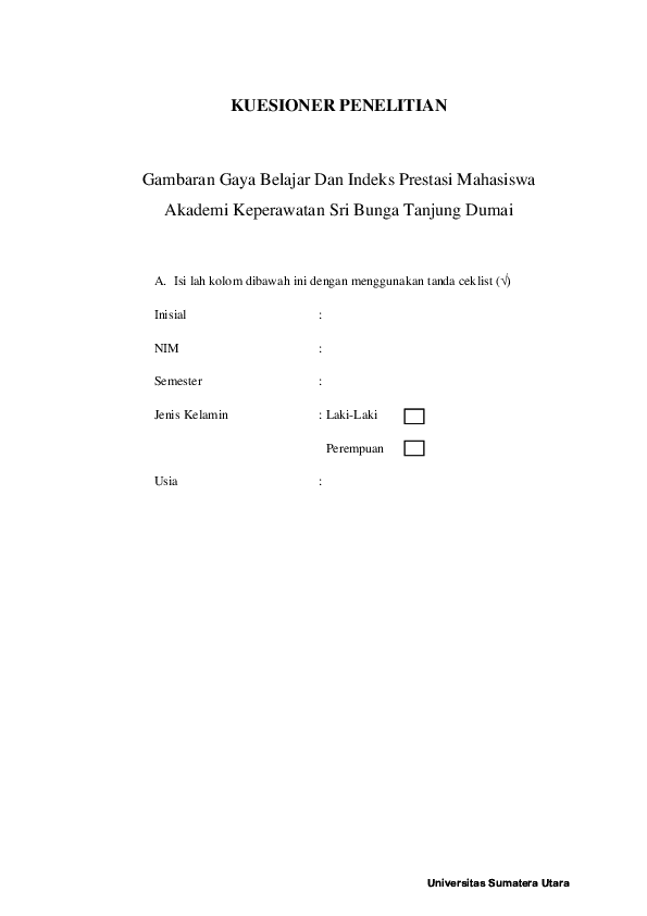 (PDF) KUESIONER PENELITIAN