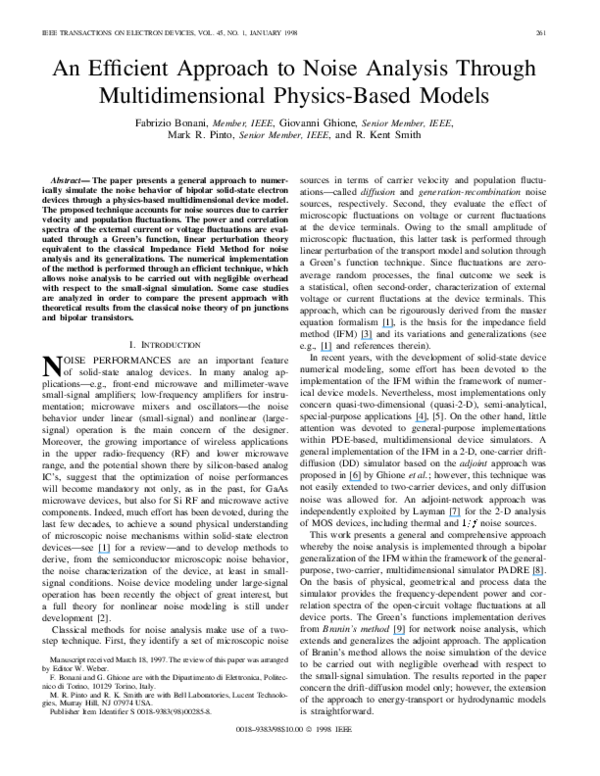 (PDF) An efficient approach to noise analysis through multidimensional physics-based models