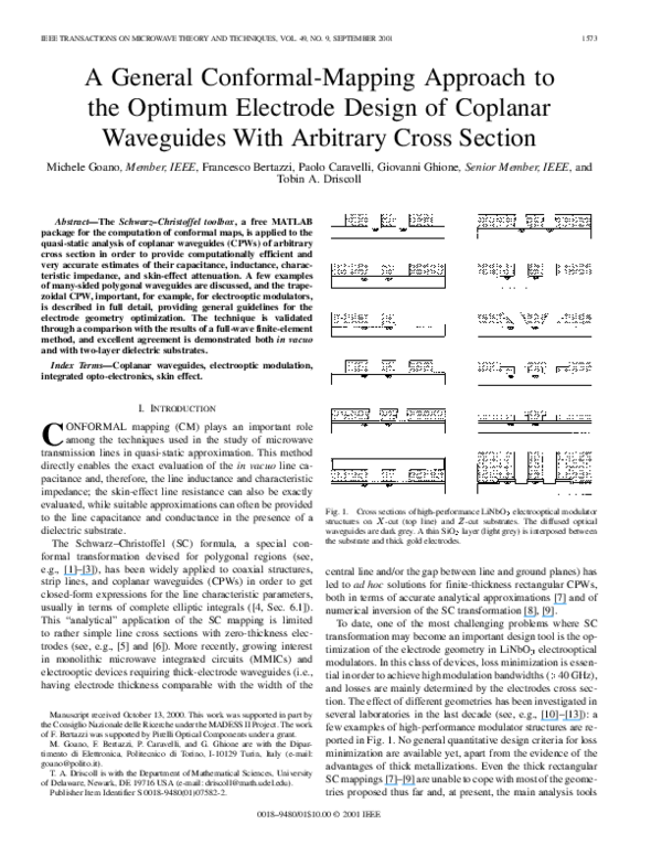 (PDF) A general conformal-mapping approach to the optimum electrode design of coplanar ...