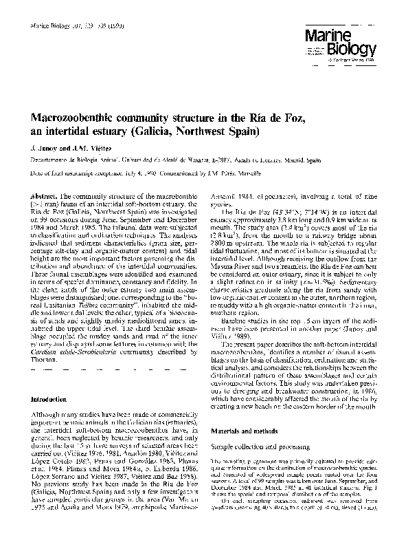 (PDF) Macrozoobenthic community structure in the R a de Foz, an ...