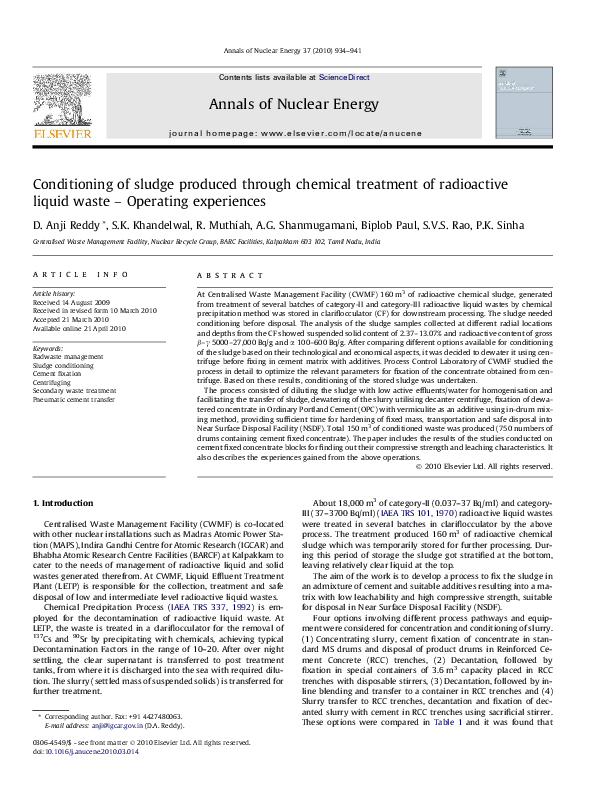 (PDF) Conditioning of sludge produced through chemical treatment of ...