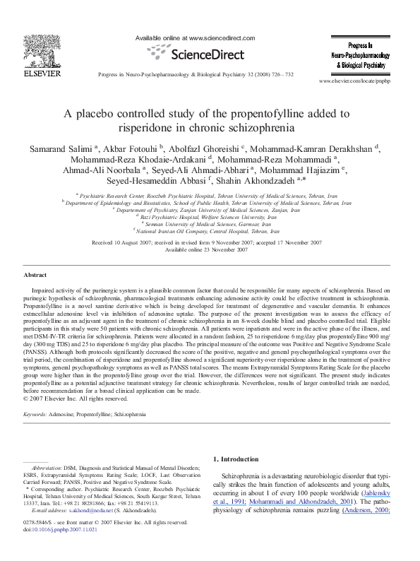 (PDF) A placebo controlled study of the propentofylline added to ...