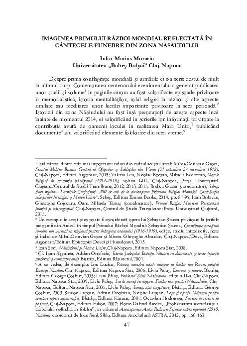 (PDF) Iuliu-Marius MORARIU, Imaginea Primului Razboi Mondial reflectata ...