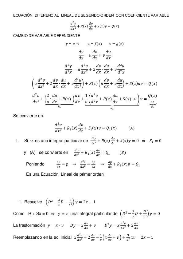 (PDF) ECUACIÓN DIFERENCIAL LINEAL DE SEGUNDO ORDEN CON COEFICIENTE VARIABLE