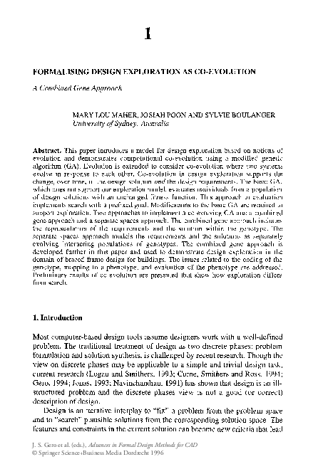 (PDF) FORMALISING DESIGN EXPLORATION AS CO-EVOLUTION: A Combined Gene ...