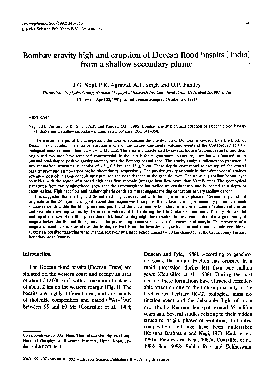 (PDF) Bombay gravity high and eruption of Deccan flood basalts (India ...