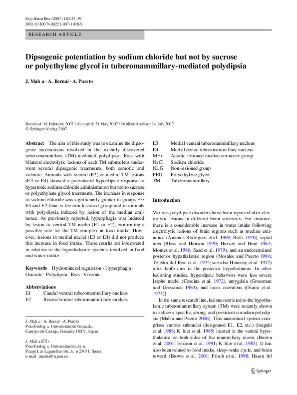 (PDF) Dipsogenic potentiation by sodium chloride but not by sucrose or ...