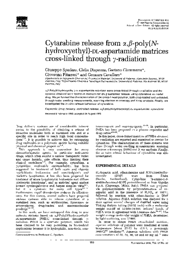(PDF) Cytarabine release from α,β-poly( N-hydroxyethyl)- dl-aspartamide ...