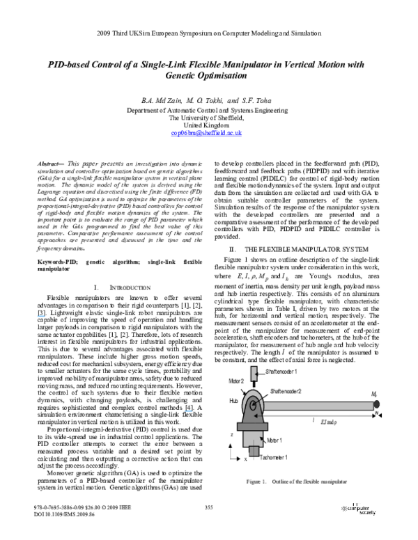 (PDF) PID-Based Control of a Single-Link Flexible Manipulator in Vertical Motion with Genetic ...