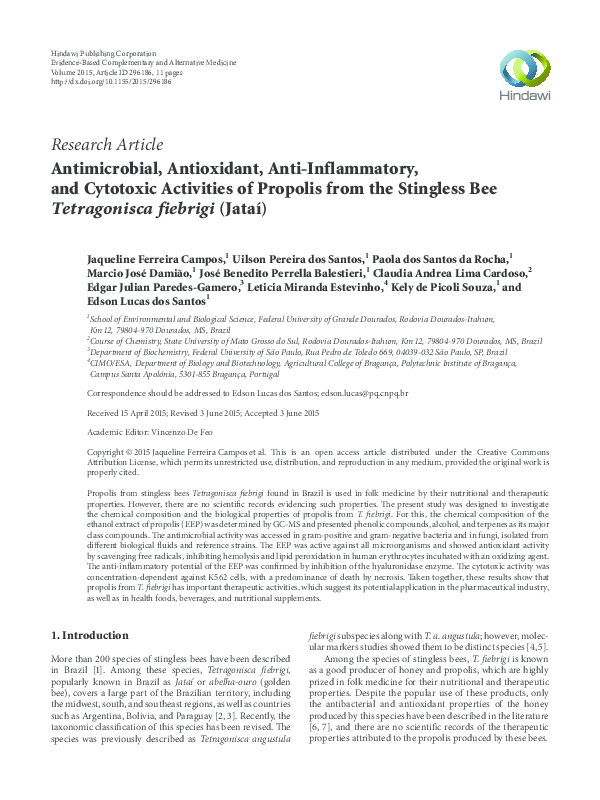 Pdf Antimicrobial Antioxidant Anti Inflammatory And Cytotoxic