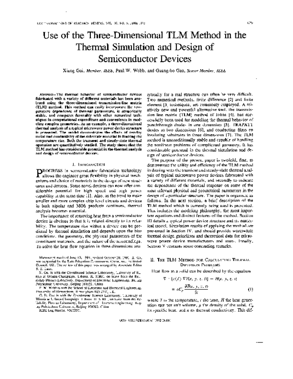 (PDF) Use of the three-dimensional TLM method in the thermal simulation ...