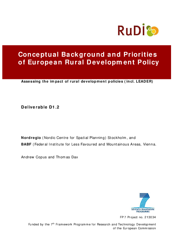 (PDF) Assessing the impact of rural development policies (incl. LEADER