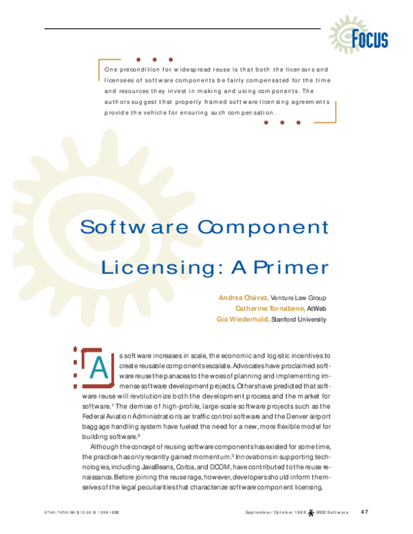 (PDF) Software Component Licensing: A Primer