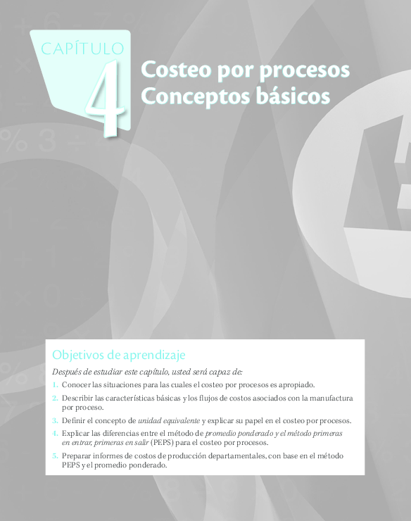 (PDF) Costeo por procesos Conceptos básicos Objetivos de aprendizaje