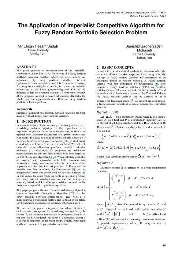 (PDF) An application of Imperialist Competitive Algorithm to solve the quadratic assignment problem