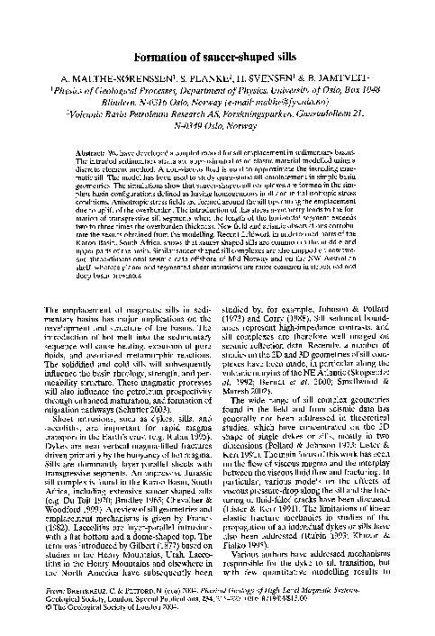 (PDF) Formation of saucer-shaped sills