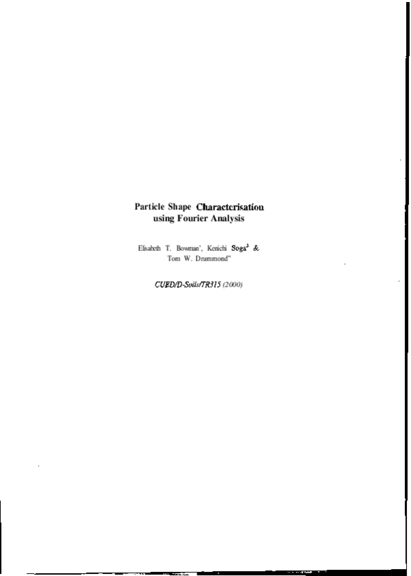 Pdf Particle Shape Characterisation Using Fourier Descriptor Analysis