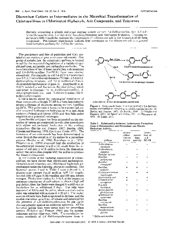 (PDF) Diazonium cations as intermediates in the microbial ...